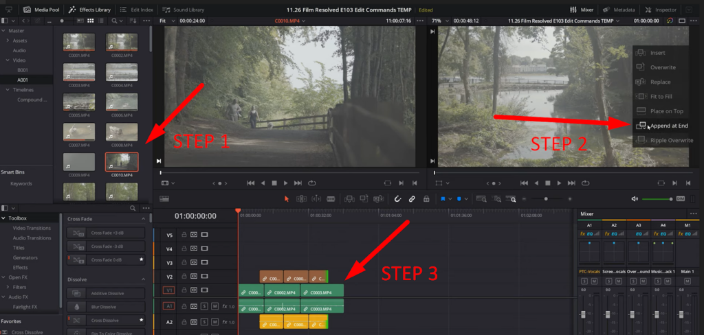 How to Davinci Resolve to Insert a Clip Between 2 Existing Clips ...