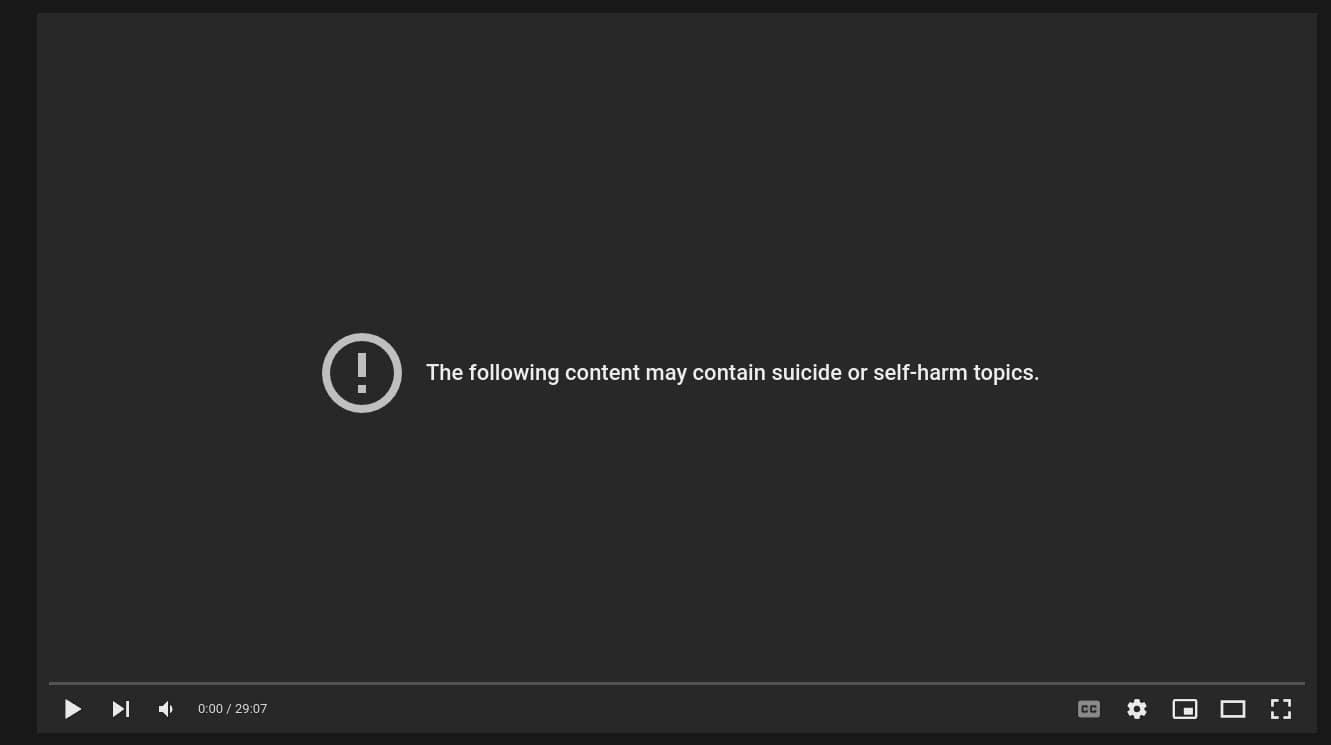 Why Does this “The Following Content May Contain Suicide or Self-Harm ...