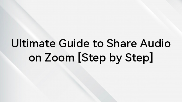 Ultimate Guide to Share Audio on Zoom [Step by Step] - Hollyland