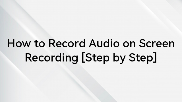 How to Record Audio on Screen Recording [Step by Step] - Hollyland
